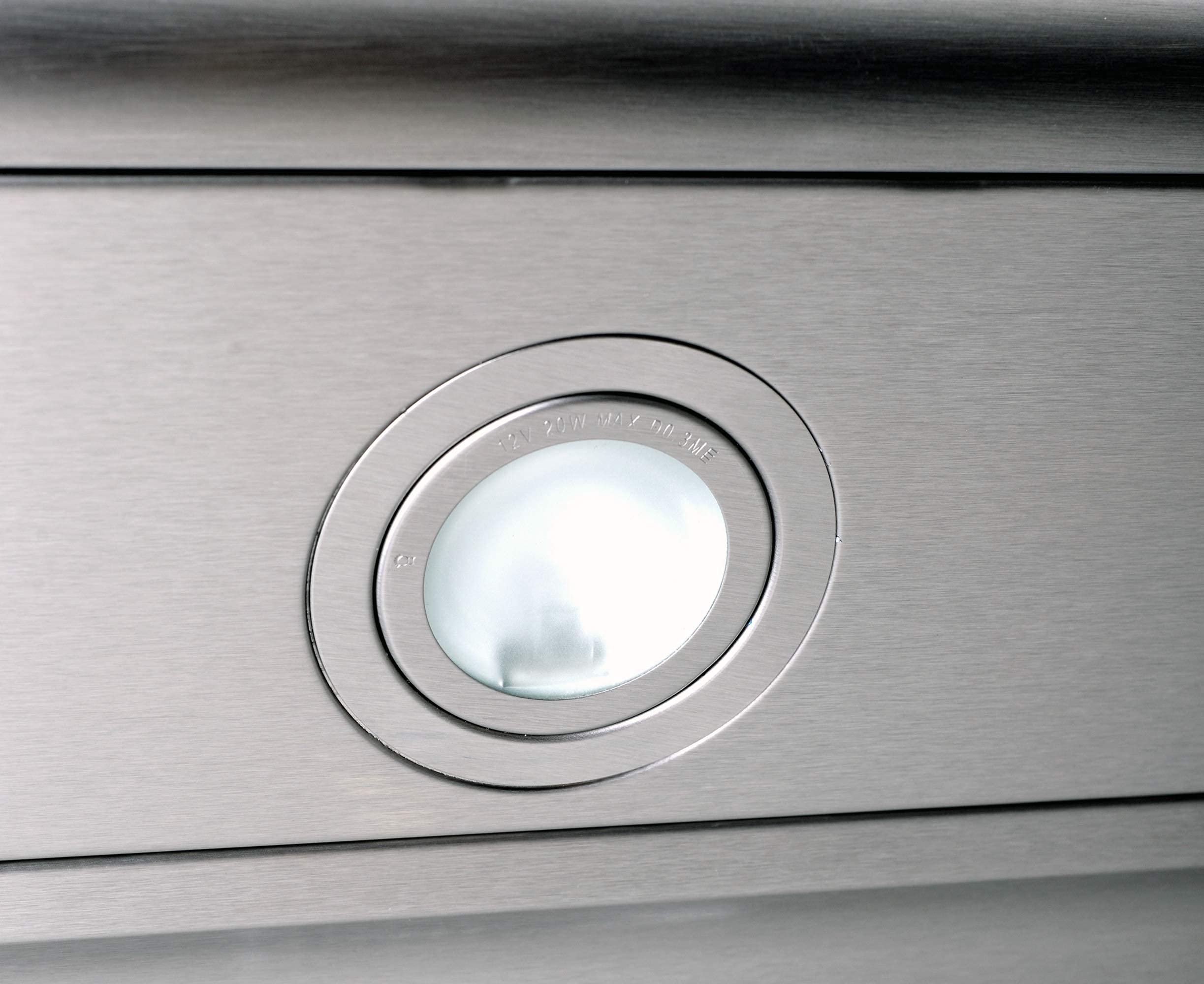 Hauslane | Chef Series 30” C400 Range Hood Slim Under Cabinet Kitchen Extractor - Stainless Steel Design with Self Cleaning - 6-Speed Setting Exhaust Fan and Halogen Lamp - 3-Way Venting