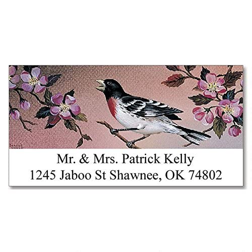 Birds Self-Adhesive, Flat-Sheet Deluxe Address Labels (24 Designs)