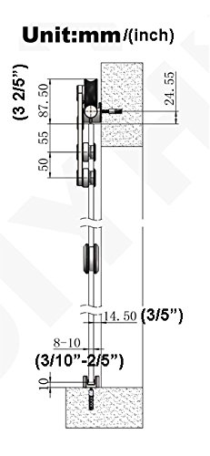 Diyhd 12FT Stainless Steel Glass Double Bi-Parting Sliding Barn Door Interior Partition Door Office Glass Door Sliding Track Kit (12ft-Double Door kit)