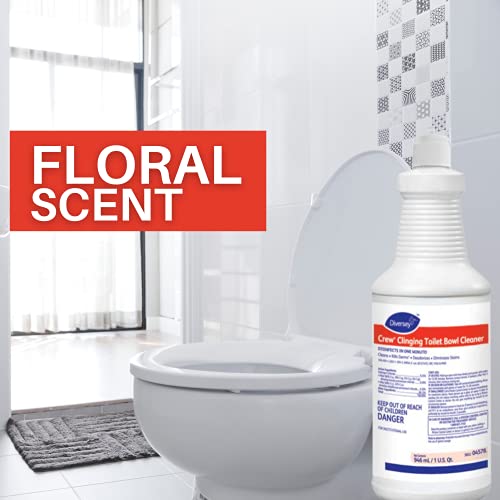 Diversey Crew 04578 Clinging Toilet Bowl Cleaner, 12 x 32 oz./946 mL Squeeze Bottles (Pack of 12)