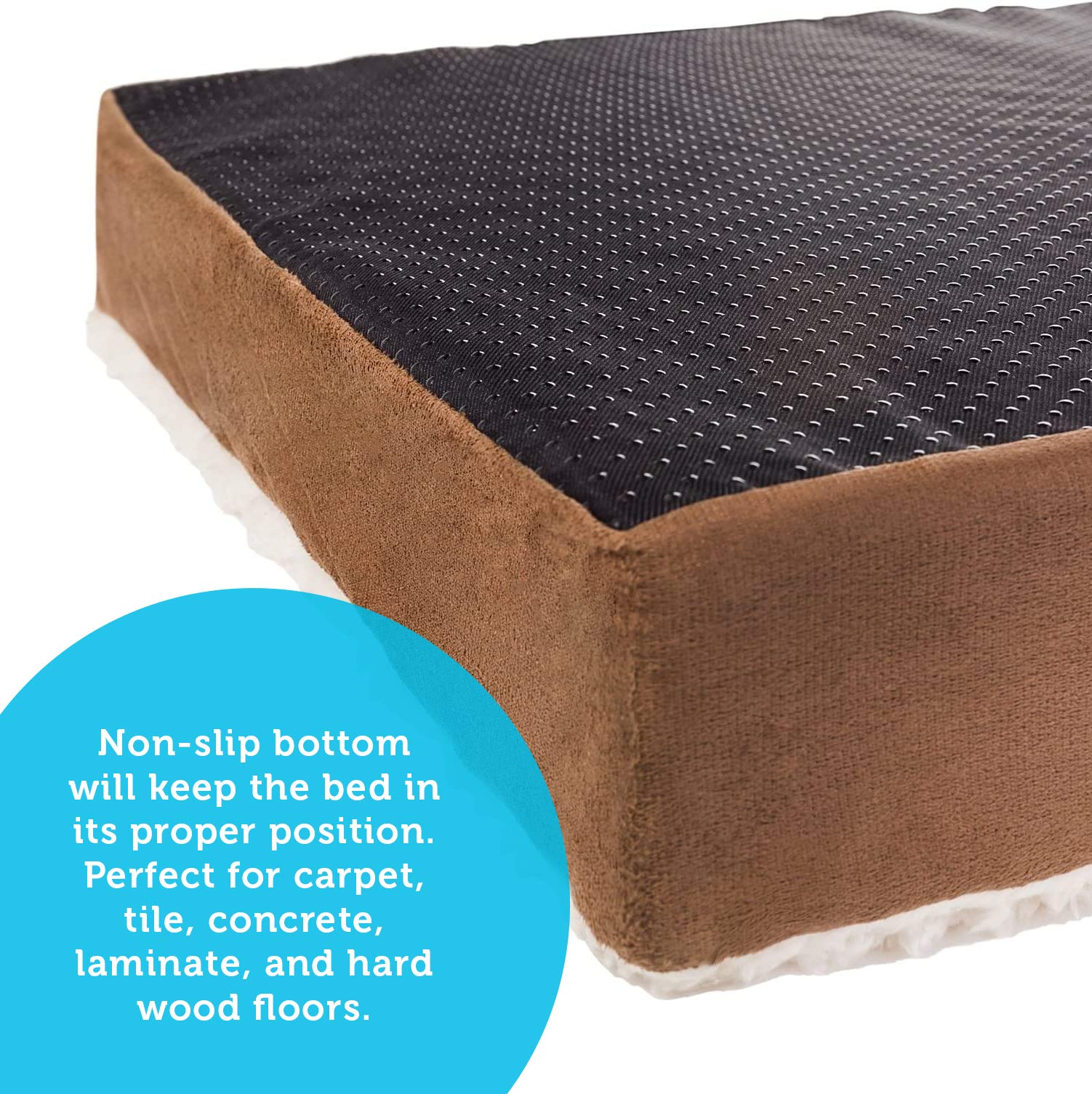 Orthopedic Pet Bed Foam-Mattress for Dogs & Cats - Quilted Rectangular Fits Crate Carrier - Medium 30 Long x 20 Wide