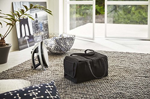 Yamazaki Home Tower 2-in-1 Mat and Bag Portable Folding Iron Pad Cover, W33XD18XH18cm, Black