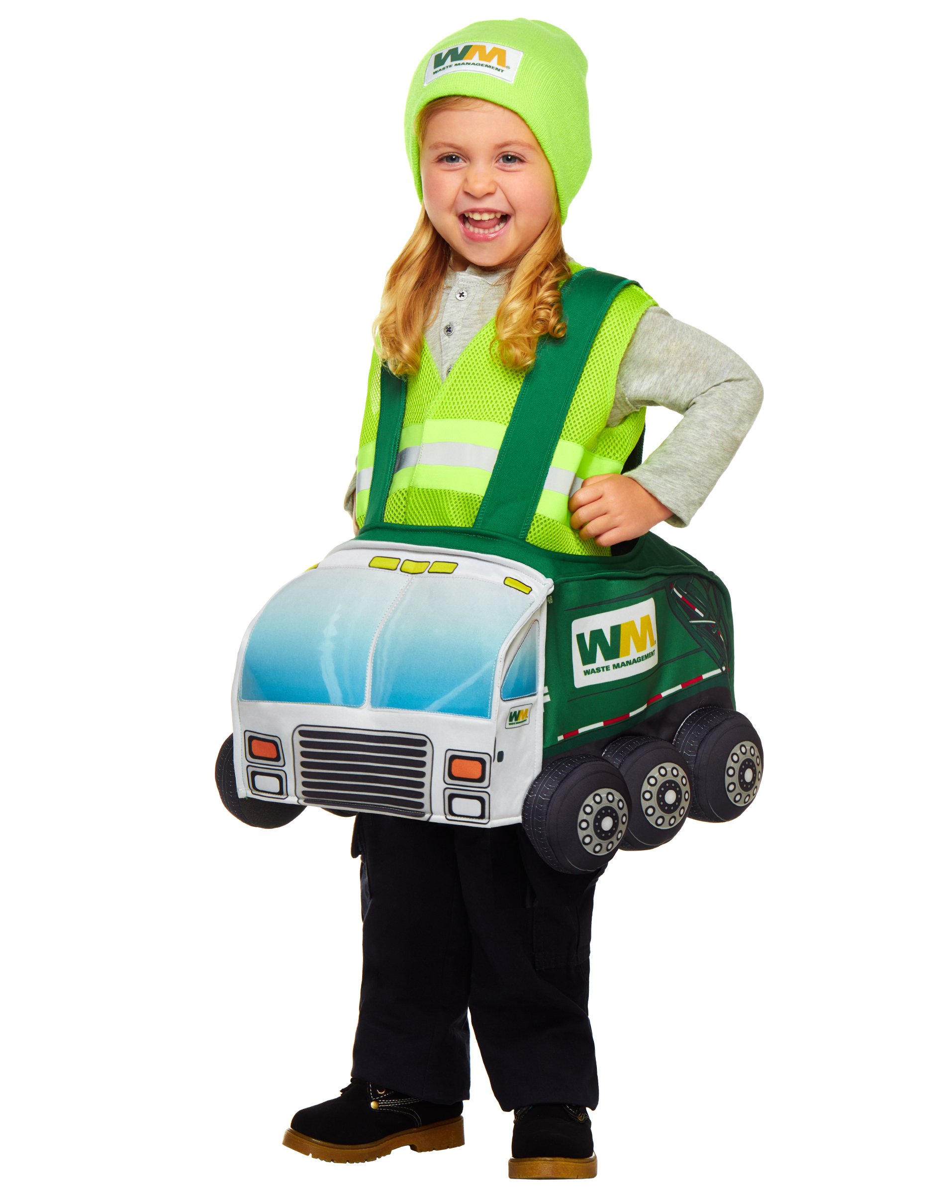 Spirit Halloween Toddler Waste Management Garbage Truck Ride-A-Long Costume | OFFICIALLY LICENSED