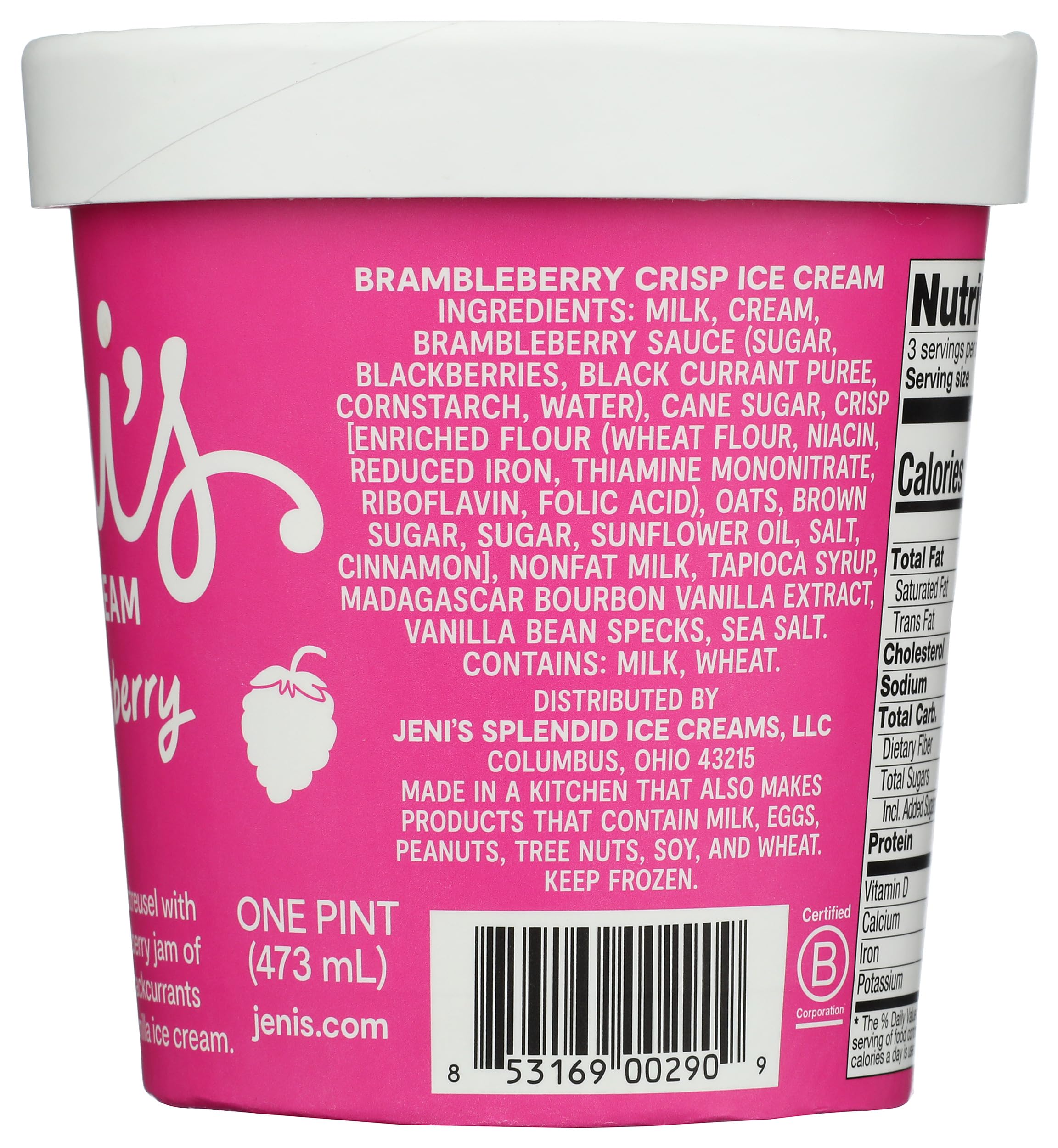 JENIS SPLENDID ICE CREAMS Brambleberry Crisp Ice Cream, 1 PT