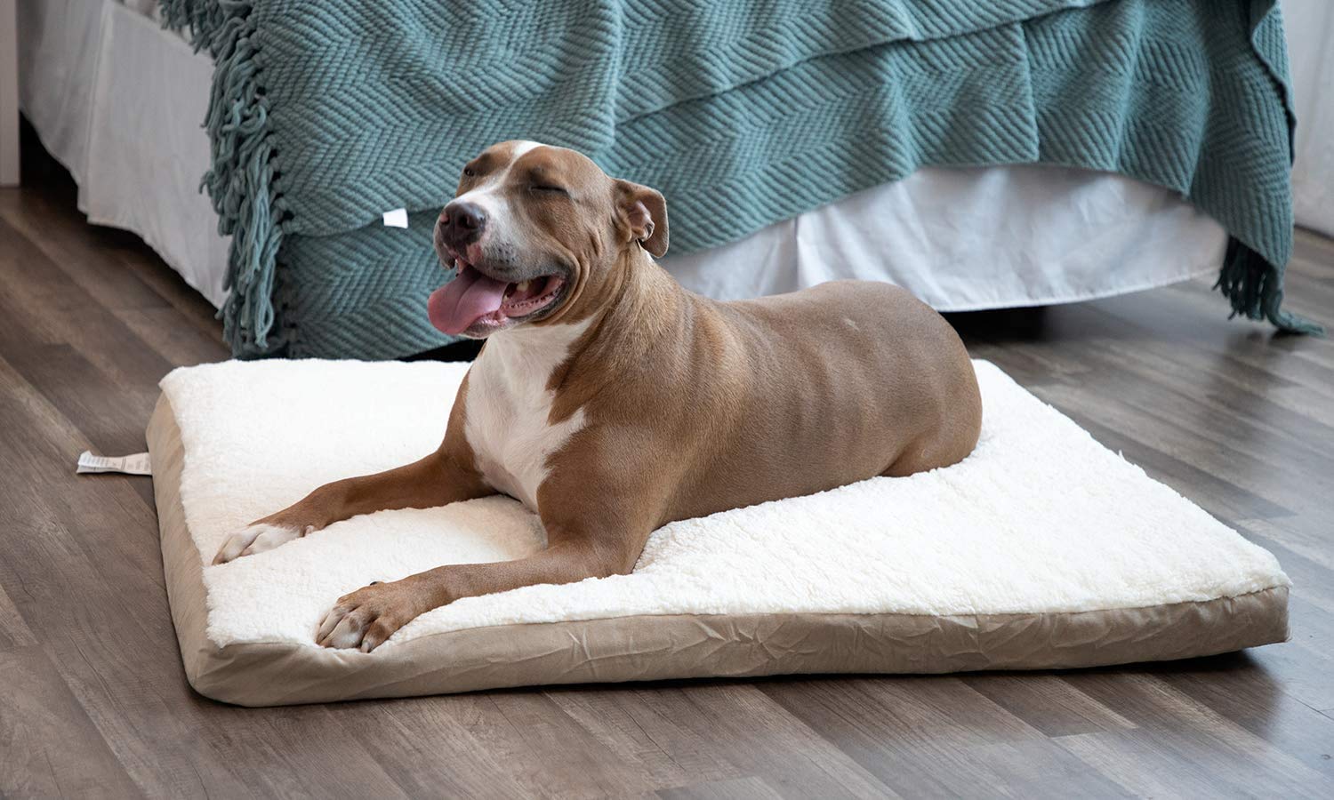 Orthopedic Pet Bed Foam-Mattress for Dogs & Cats - Quilted Rectangular Fits Crate Carrier - Medium 30 Long x 20 Wide