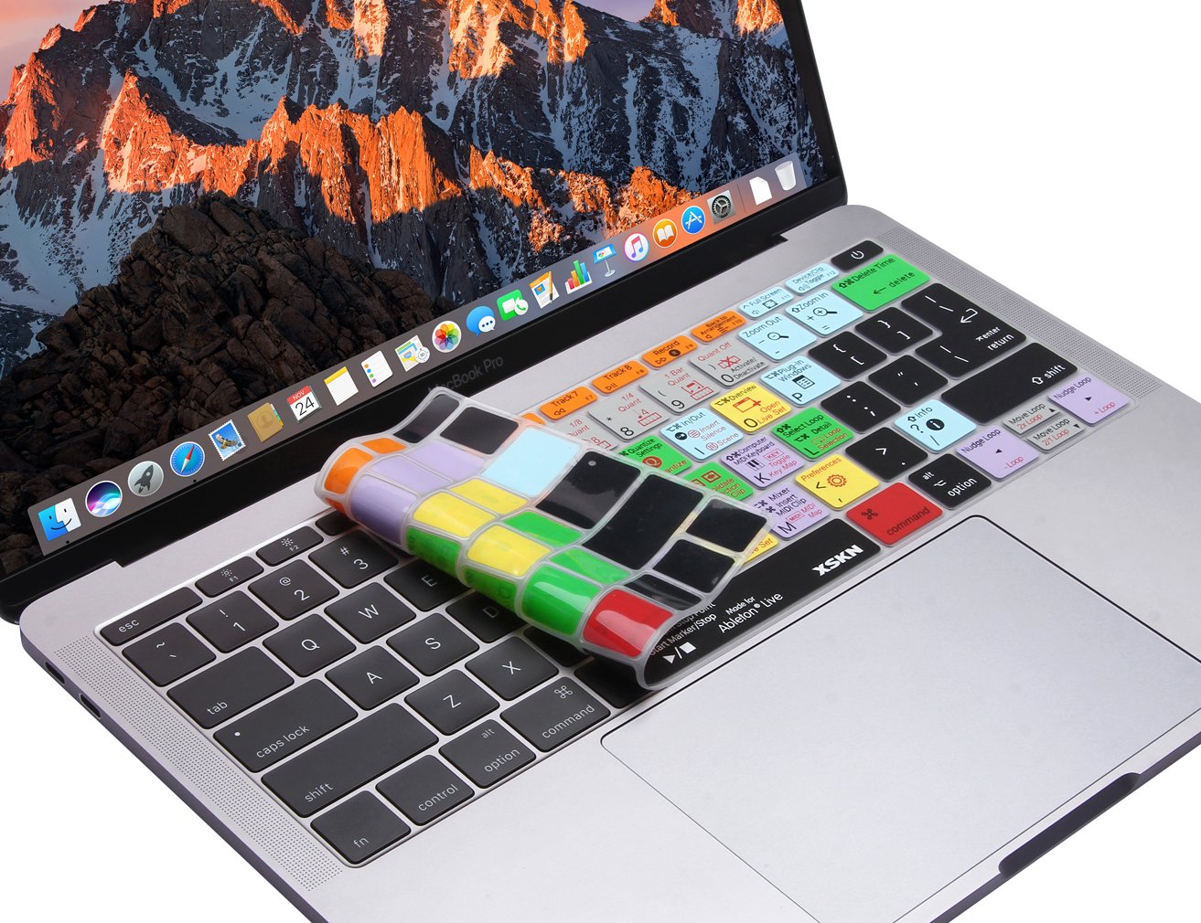 XSKN 2016 Shortcut Design Series Keyboard Skin Cover for New MacBook 12" (2015 Model A1534) and New MacBook Pro 13" (2016 Newest Version Model A1708, No Touch Bar), US&EU Version (Ableton)