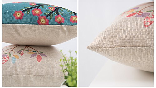 Bursonvic Cartoon Pattern Throw Pillow Case Cushion Cover Square Home Farmhouse/Modern Decorative Cotton Linen Pillowcase for Sofa/Bench/Couch (Mr. Owl, 18" x 18")