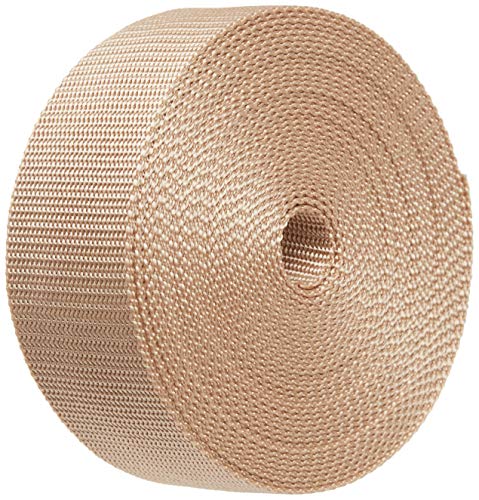 Strapworks Heavyweight Polypropylene Webbing - Heavy Duty Poly Strapping for Outdoor DIY Gear Repair, 2 Inch x 10 Yards - Khaki