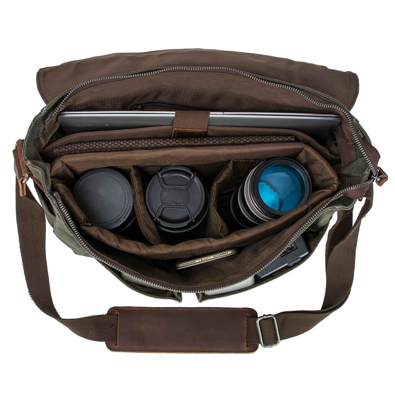 Waterproof Canvas 15" Macbook pro/ 15.6'' Leather Laptop Messenger Bag for Men Business Vintage shoulder bag/Briefcase Crossbody