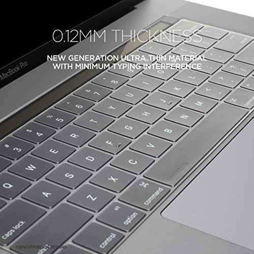 Uppercase GhostCover Premium Ultra Thin Keyboard Protector for MacBook Pro with Touch Bar 13" or 15" (2016-2018, Apple Model A1706, A1707, A1989, A1990, A2159), US/EU Keyboard Layout Compatible