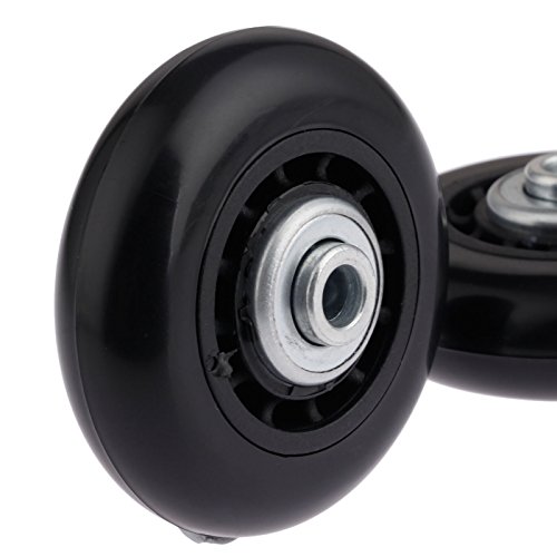 Mtsooning 2 Sets Luggage Wheel Replacement Kit, 60x17mm Rubber Swivel Caster Wheels, Suitcase Bearings Repair Wheels with Screws Axles Wrench Bearings,Inline Outdoor Skate Wheels