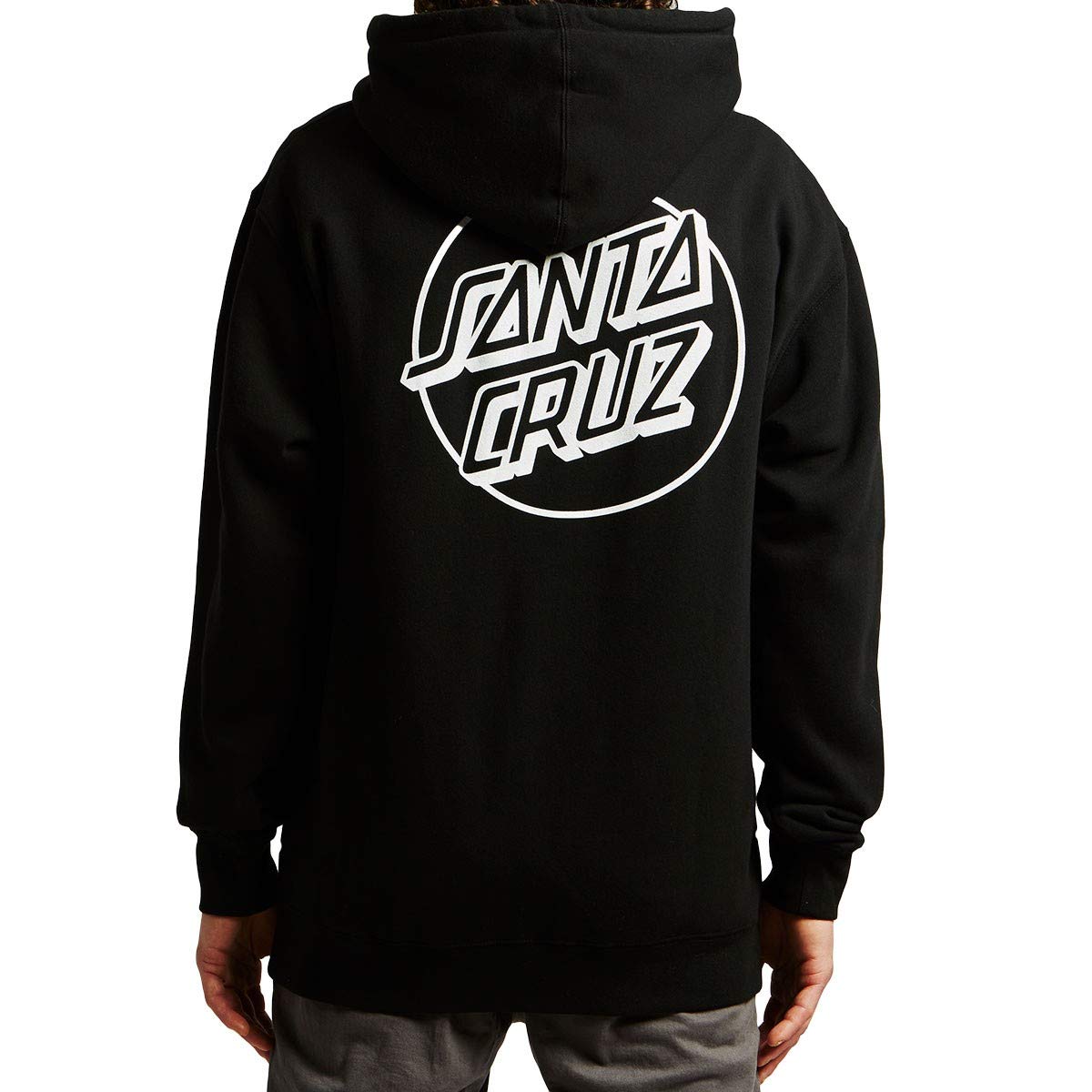 SANTA CRUZ Opus Dot P/O Hooded Heavyweight Sweatshirt Black w/White Med Mens