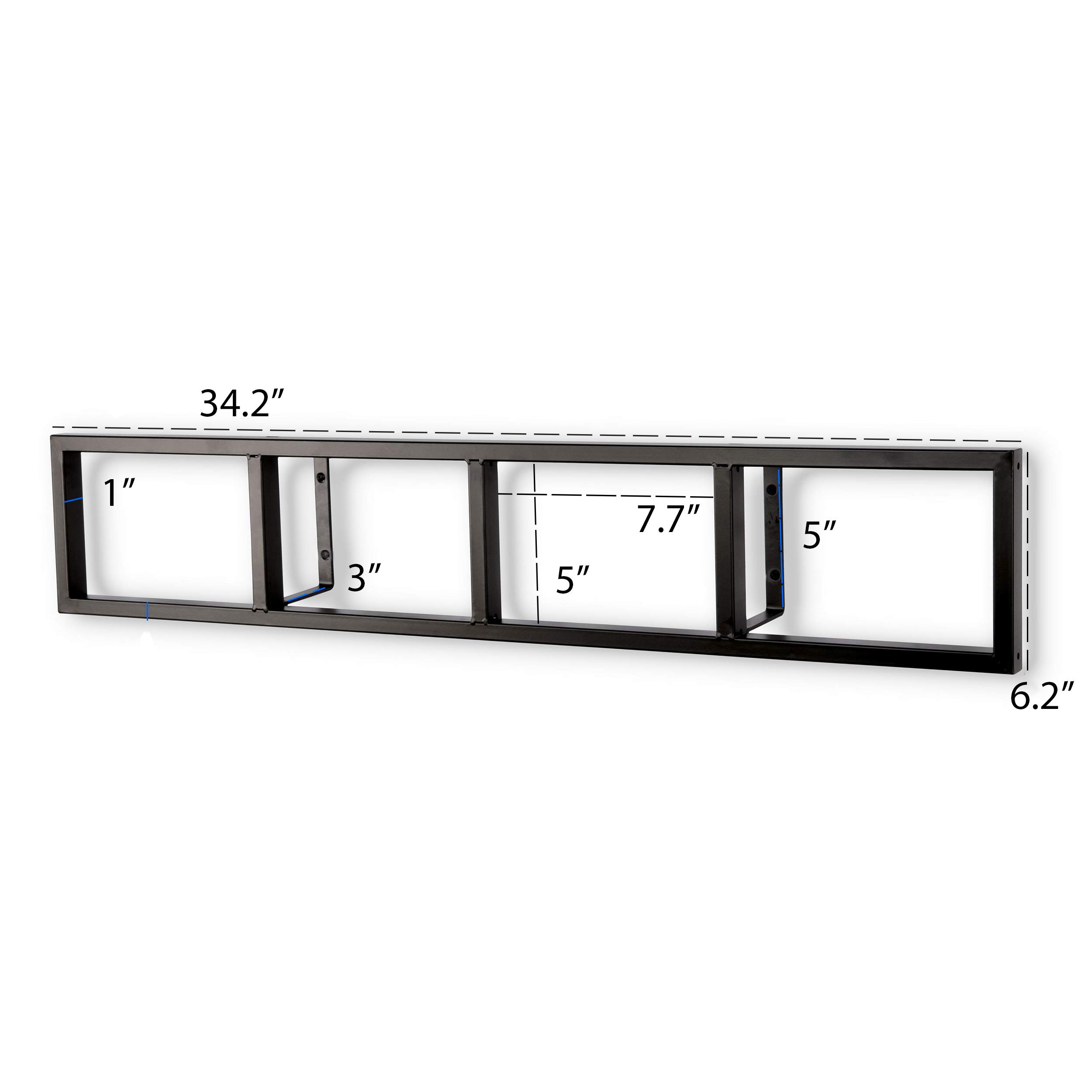 YouHaveSpace CD DVD Storage Shelf for Wall, 34 Inch Cube Storage Media Shelf and Video Game Organizer, Metal Black Wall Shelf