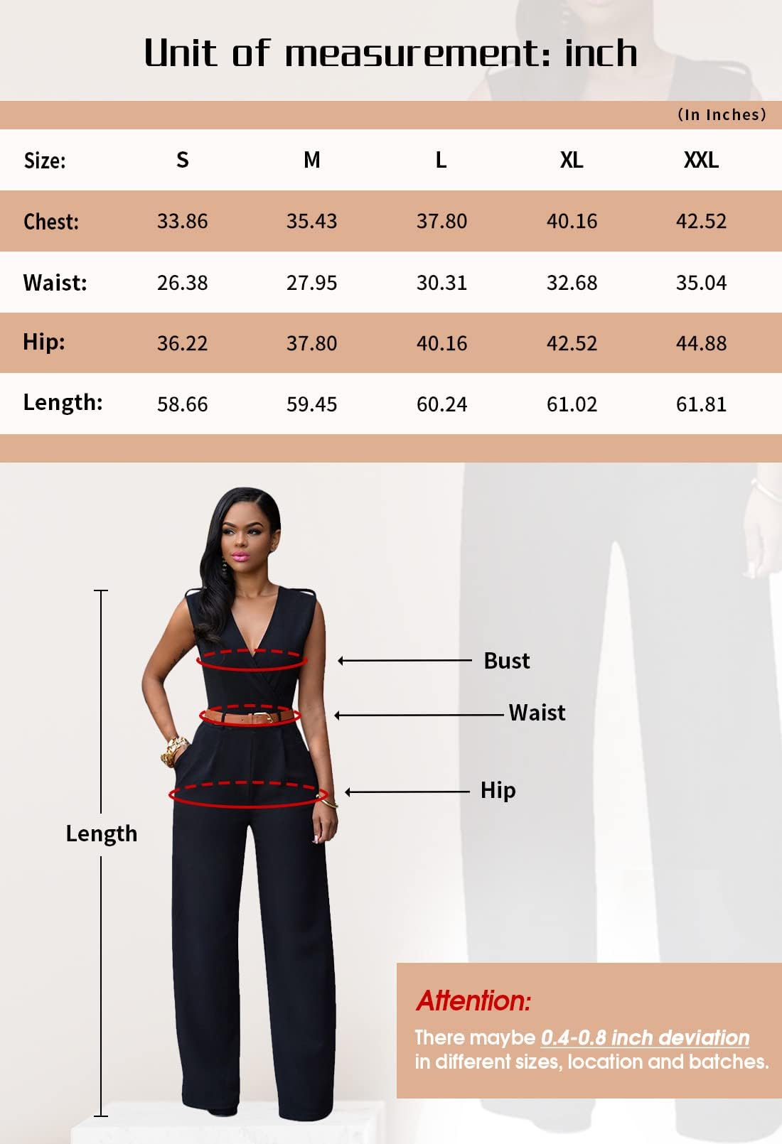 Pink Queen Women's Elegant V Neck Long Loose Belted Rompers Jumpsuits Black Large