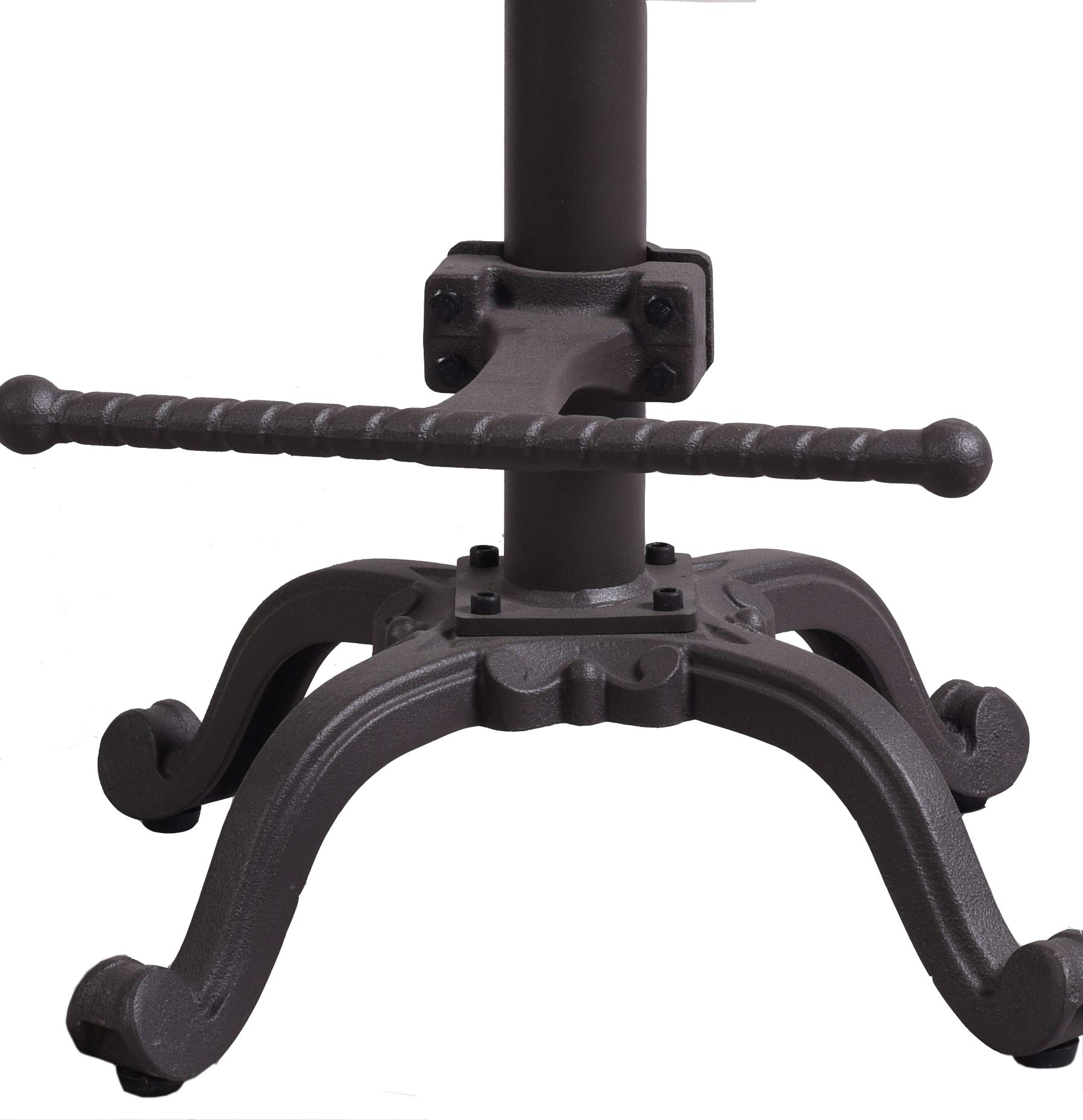 Topower Industrial Retro Vintage Farm Wooden Tractor Stool Kitchen Swivel Height Adjustable bar Stool (Dark Brown)