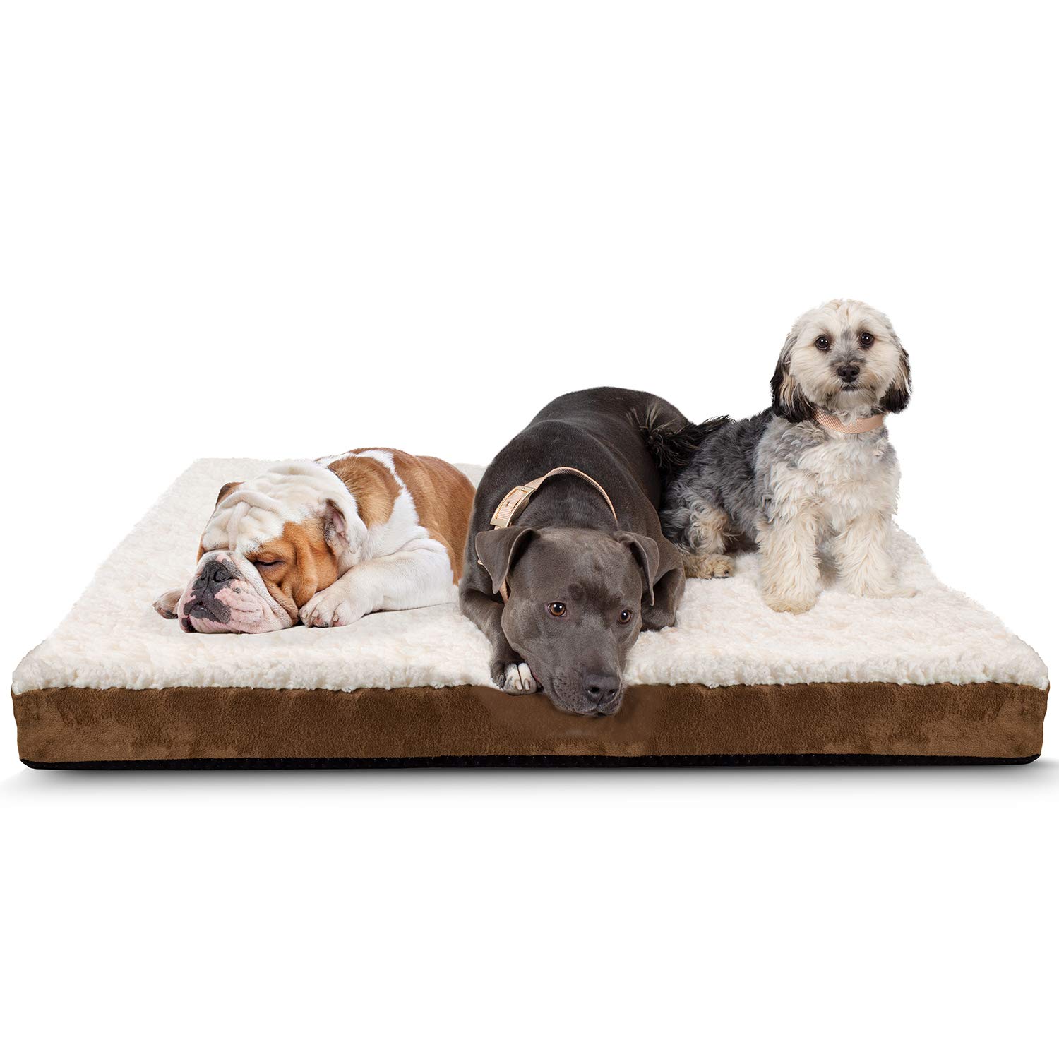 Orthopedic Pet Bed Foam-Mattress for Dogs & Cats - Quilted Rectangular Fits Crate Carrier - Medium 30 Long x 20 Wide