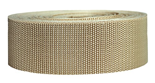 Strapworks Heavyweight Polypropylene Webbing - Heavy Duty Poly Strapping for Outdoor DIY Gear Repair, 2 Inch x 10 Yards - Khaki