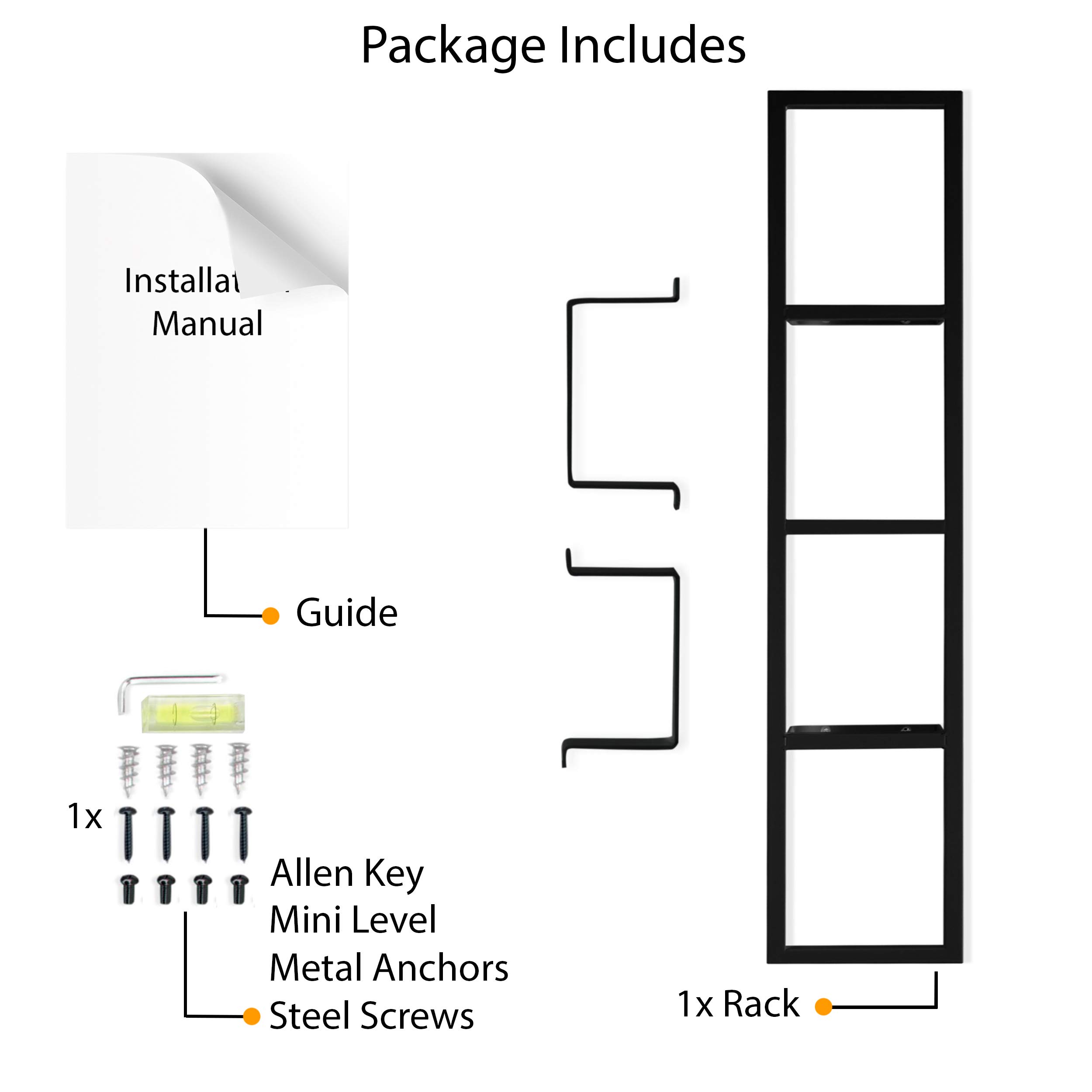 YouHaveSpace CD DVD Storage Shelf for Wall, 34 Inch Cube Storage Media Shelf and Video Game Organizer, Metal Black Wall Shelf