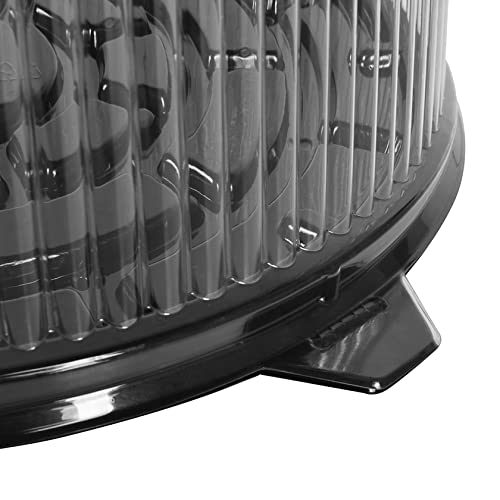 Wow Plastics Inc. 8" Cake Container - 10 1/2" Black Base - 4" Tall - 50/Case