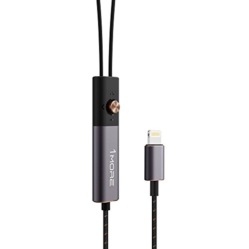 1MORE Triple-driver Headphones In-Ear Hi-Res Audio Earphones with Microphone and Remote Control Lightning Connector for iPhone7 iPhone 8 iPhone X, iPad & iPod - E1001L Gold