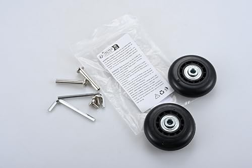 Mtsooning 2 Sets Luggage Wheel Replacement Kit, 60x17mm Rubber Swivel Caster Wheels, Suitcase Bearings Repair Wheels with Screws Axles Wrench Bearings,Inline Outdoor Skate Wheels