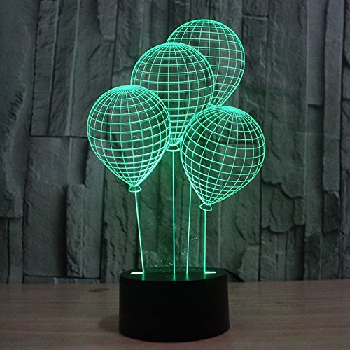 MOLLY HIESON 3D Balloon Ball Night Light Table Desk Optical Illusion Lamps 7 Color Changing Lights LED Table Lamp Xmas Home Love Birthday Children Kids Decor Toy Gift