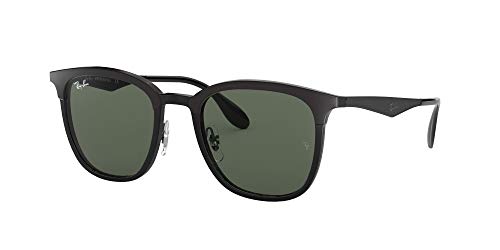 Ray-Ban RB4278 Square Sunglasses, Black On Matte Black/Dark Green, 51 mm