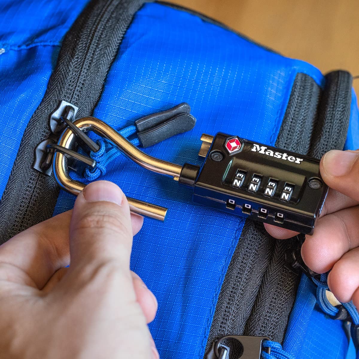 Master Lock Padlock, Set Your Own Combination TSA Accepted Luggage Lock, 1-5/16 in. Wide, 4696D , Black