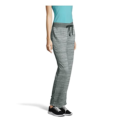 Hanes Women's French Terry Pant, Black Space Dye, XX-Large