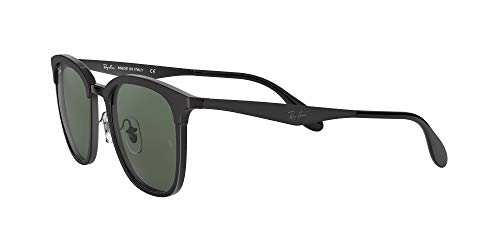 Ray-Ban RB4278 Square Sunglasses, Black On Matte Black/Dark Green, 51 mm