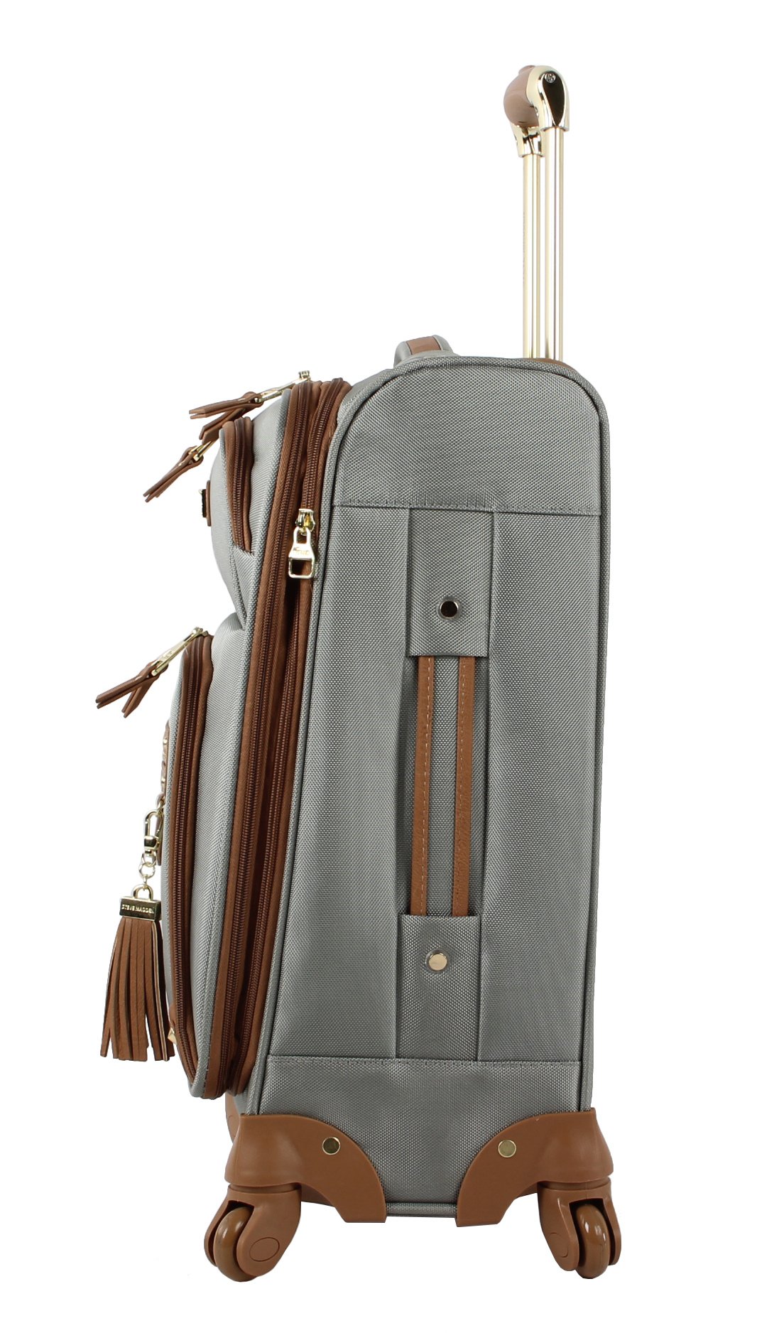 Steve Madden Unisex-Adult (Luggage only) Carry on Bag with Spinner Wheels, Harlo Gray, 21.5 inches