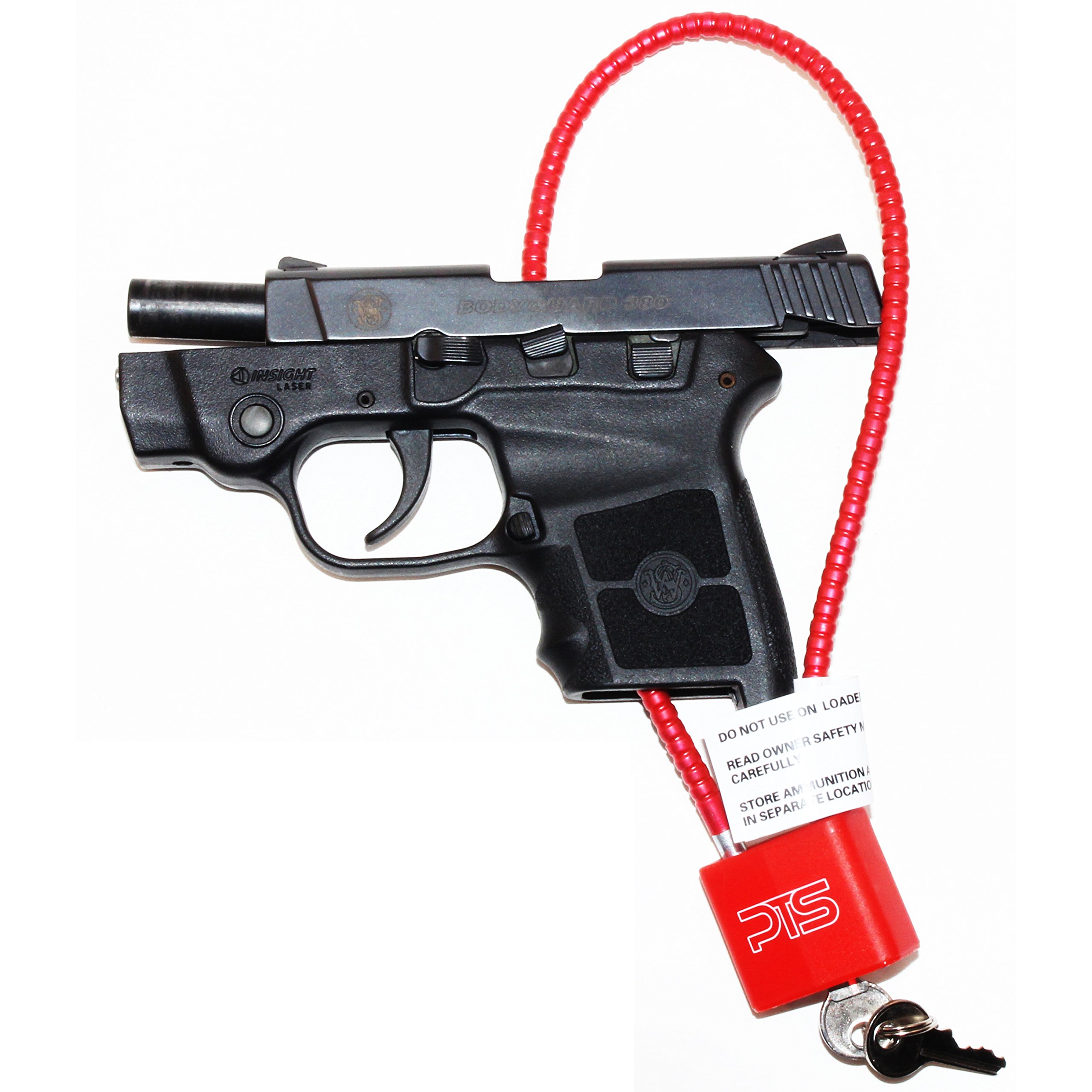 Premium Tactical Supply Cable Gun Lock with Key (15") - Keyed Alike - California Approved Safety Device - Secures Pistol, Rifle, Shotgun, Revolver, and Other Firearm Types (2 Pack)