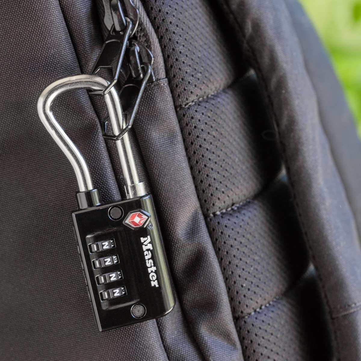 Master Lock Padlock, Set Your Own Combination TSA Accepted Luggage Lock, 1-5/16 in. Wide, 4696D , Black