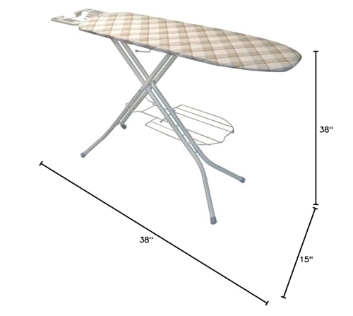 Polder 38 in. H Steel Ironing Board with Iron Rest Pad Included