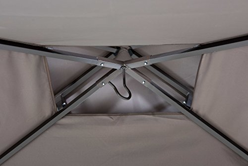 Coen L-GG001PST-F 8' X 5' Soft Top Brown Double Tiered Canopy 4Pcs Led Gazebo Grill