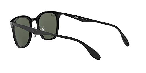 Ray-Ban RB4278 Square Sunglasses, Black On Matte Black/Dark Green, 51 mm