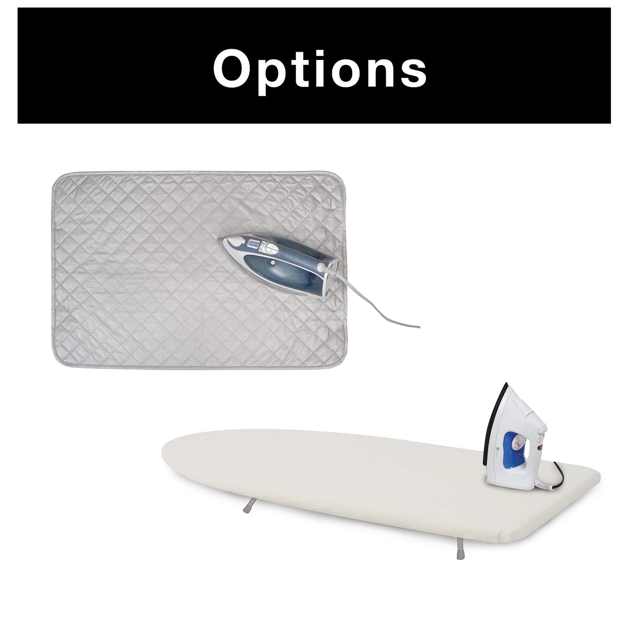 Smart Design Compact Tabletop Ironing Board with Cotton Cover & Foldable Legs - Foam Padding Design - for Clothing, Laundry, & Garments - Home Organization (30 x 12 Inch) [White]