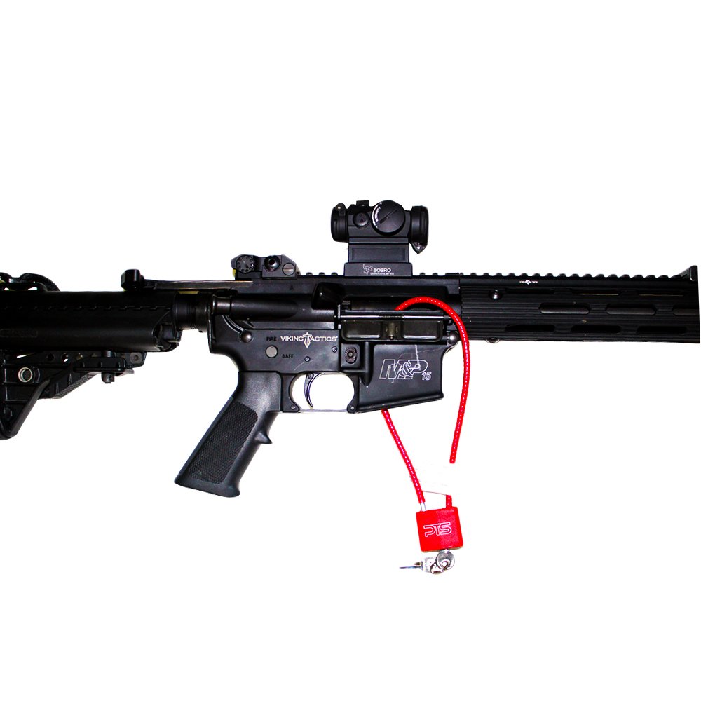 Premium Tactical Supply Cable Gun Lock with Key (15") - Keyed Alike - California Approved Safety Device - Secures Pistol, Rifle, Shotgun, Revolver, and Other Firearm Types (2 Pack)