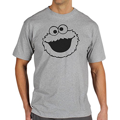 Angry Deer Cookie Monster Face is Staring at You Funny Quality Medium Mens T-Shirt Grey