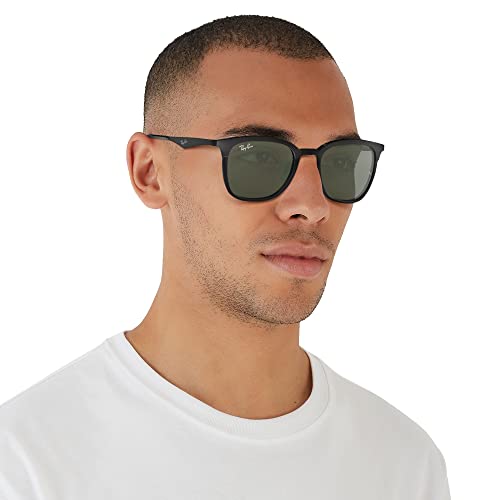 Ray-Ban RB4278 Square Sunglasses, Black On Matte Black/Dark Green, 51 mm