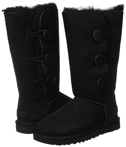 UGG Women's Bailey Button Triplet Ii Boot, Black, 10