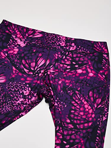Just My Size Women's Plus Size Active Stretch Capri, Wingspan Plum Dream, 4X
