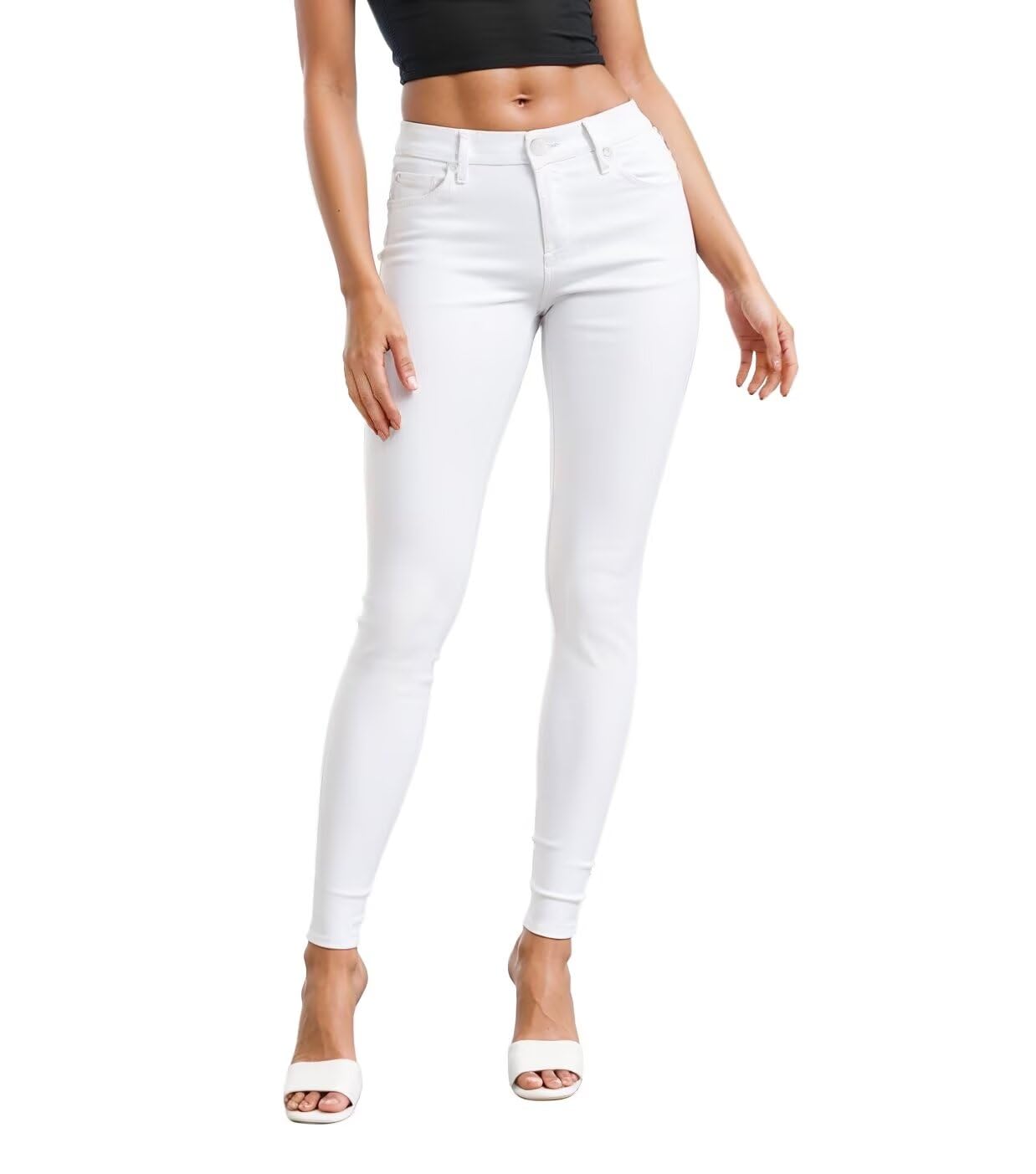 Hybrid & Company Womens Hyper Ultra Stretch Comfy Skinny Leg Work Casual Pants P44876SK White M