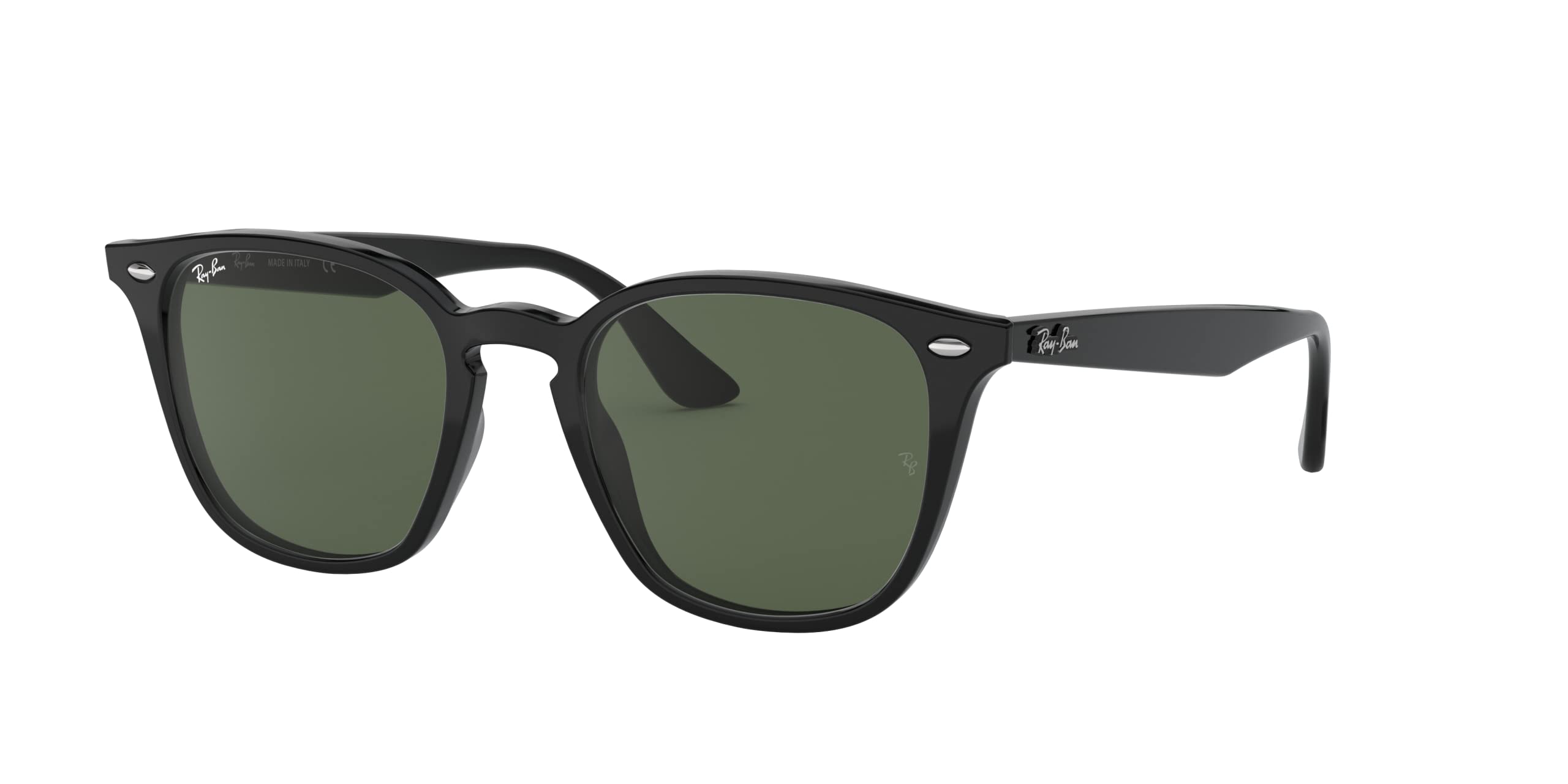 Ray-Ban RB4258 Square Sunglasses, Black/Dark Green, 50 mm
