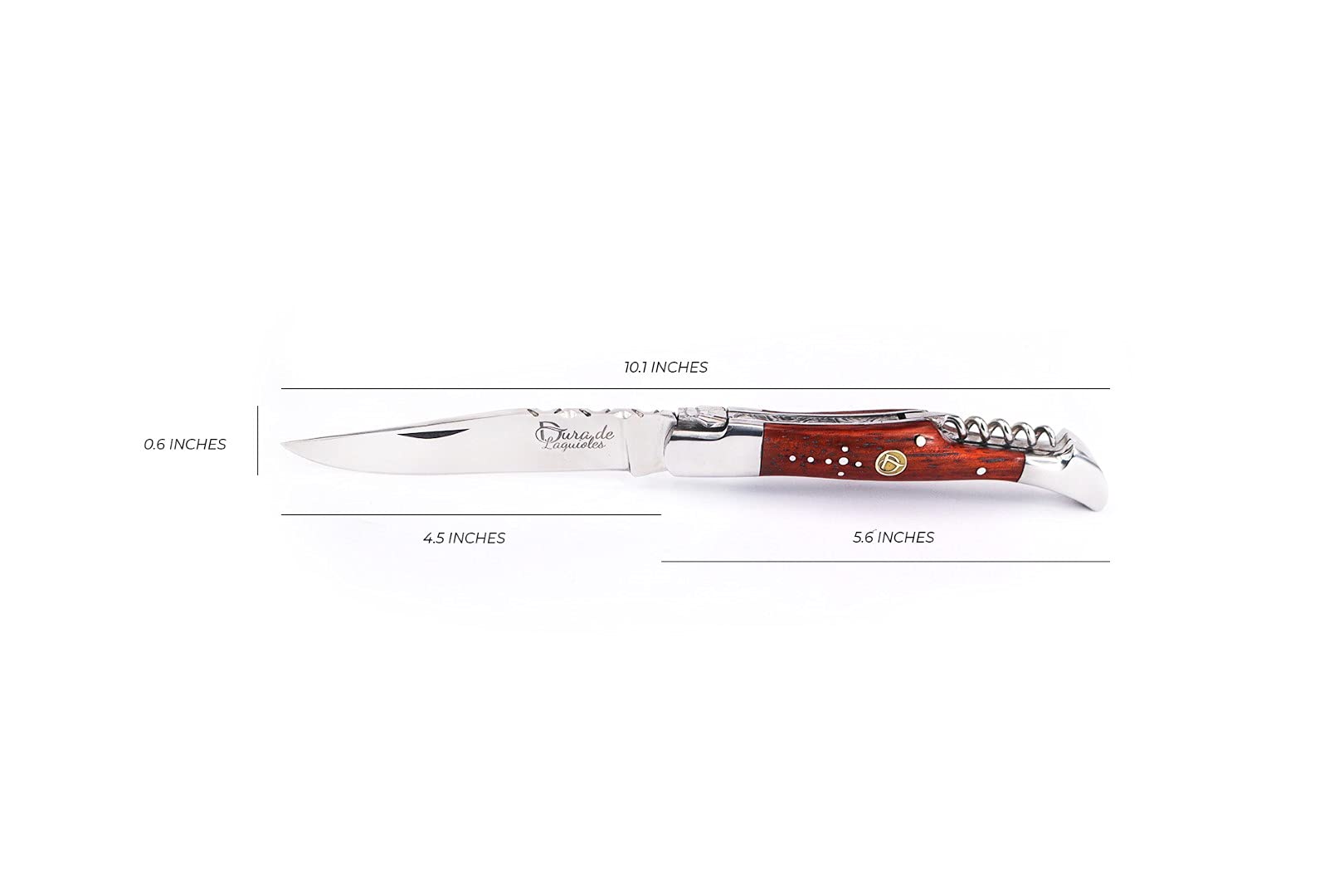 Dura Knives Dk-04 Luxembourg Original French Laguiole Knives Pocket Folding Knife Paddock wood Handle 5.6" Closed