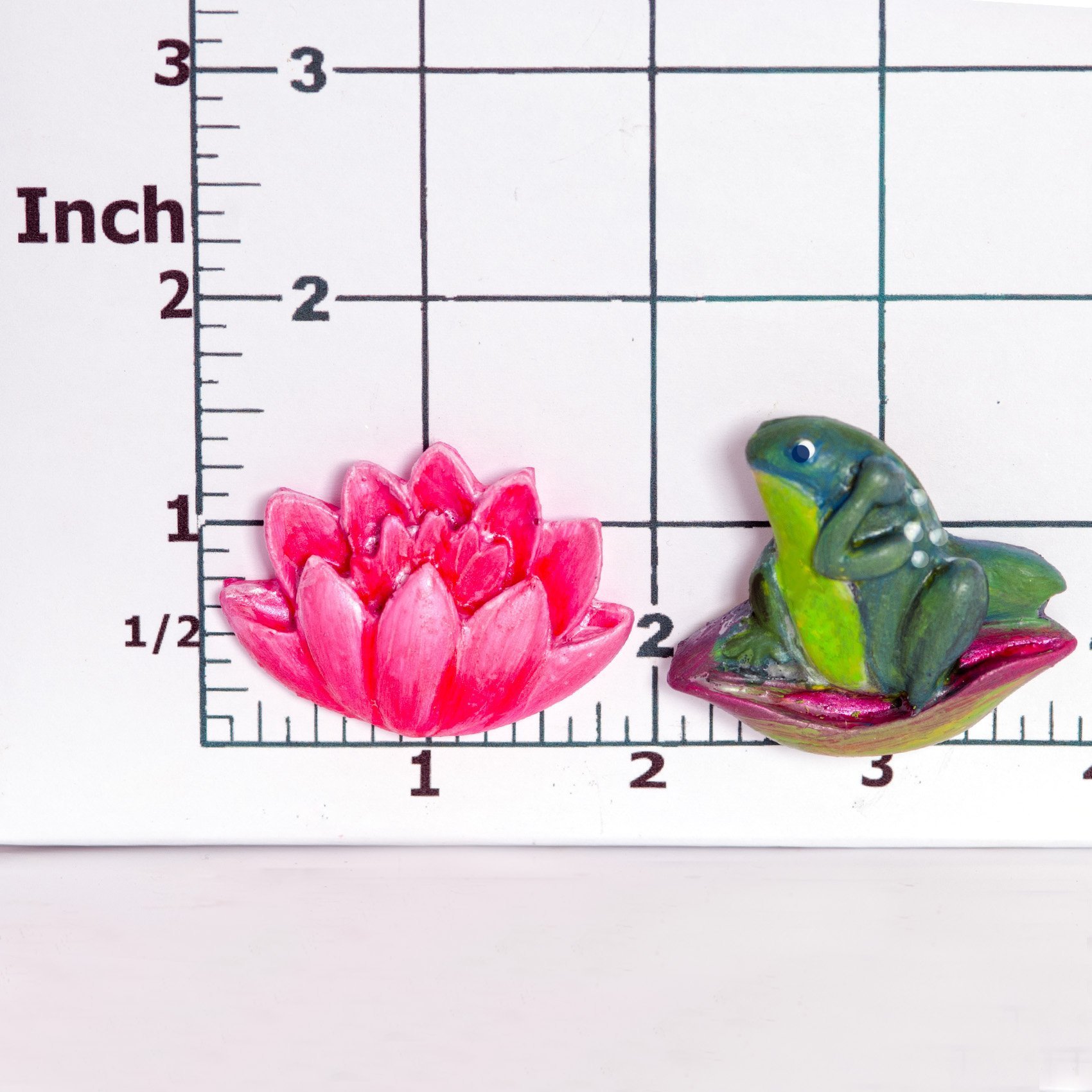 Frog and Lily Pad Flower Flexible Silicone Mold, Fondant, Candy, Chocolate, Food Safe, Polymer Clay, Resin Mold, Epoxy and so much more. Food Safe, Craft Mold Flexible and Easy to Use.