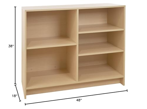 Only Hangers Cash Register Stand with 3 Height-Adjustable Shelves- 48" Black Melamine Checkout Counter - Available in Black and Maple. Available in 48" Wide and 72" Wide. (48" Wide, Maple)