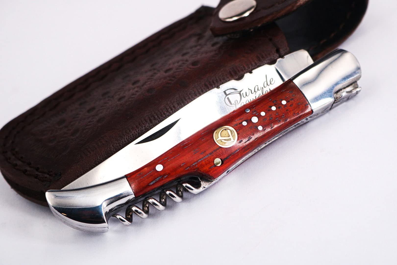 Dura Knives Dk-04 Luxembourg Original French Laguiole Knives Pocket Folding Knife Paddock wood Handle 5.6" Closed