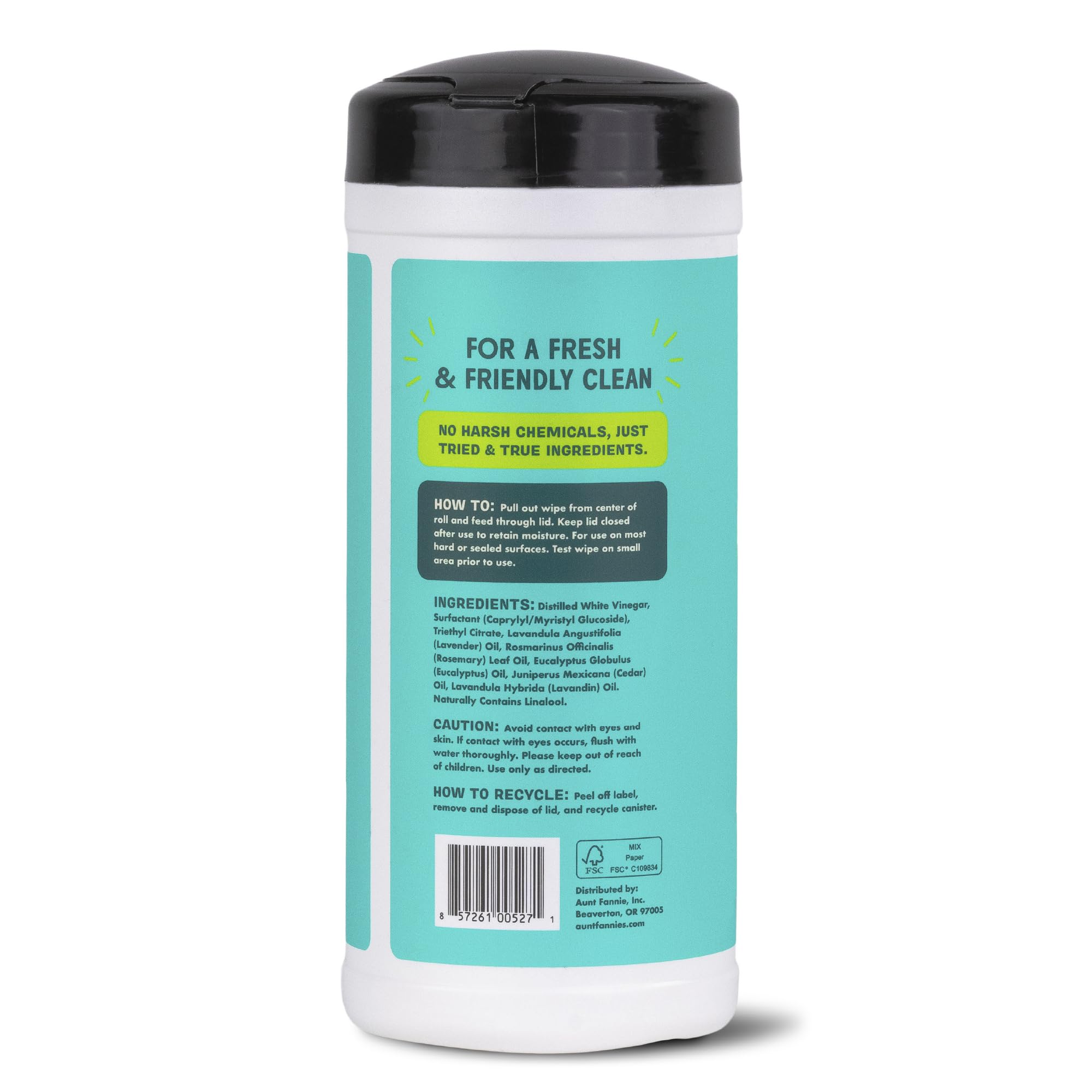 Aunt Fannie's Natural Cleaning Vinegar Wipes, Multipurpose Surface Cleaner, Eucalyptus Scent, 35 Count (Pack of 1), Packaging May Vary