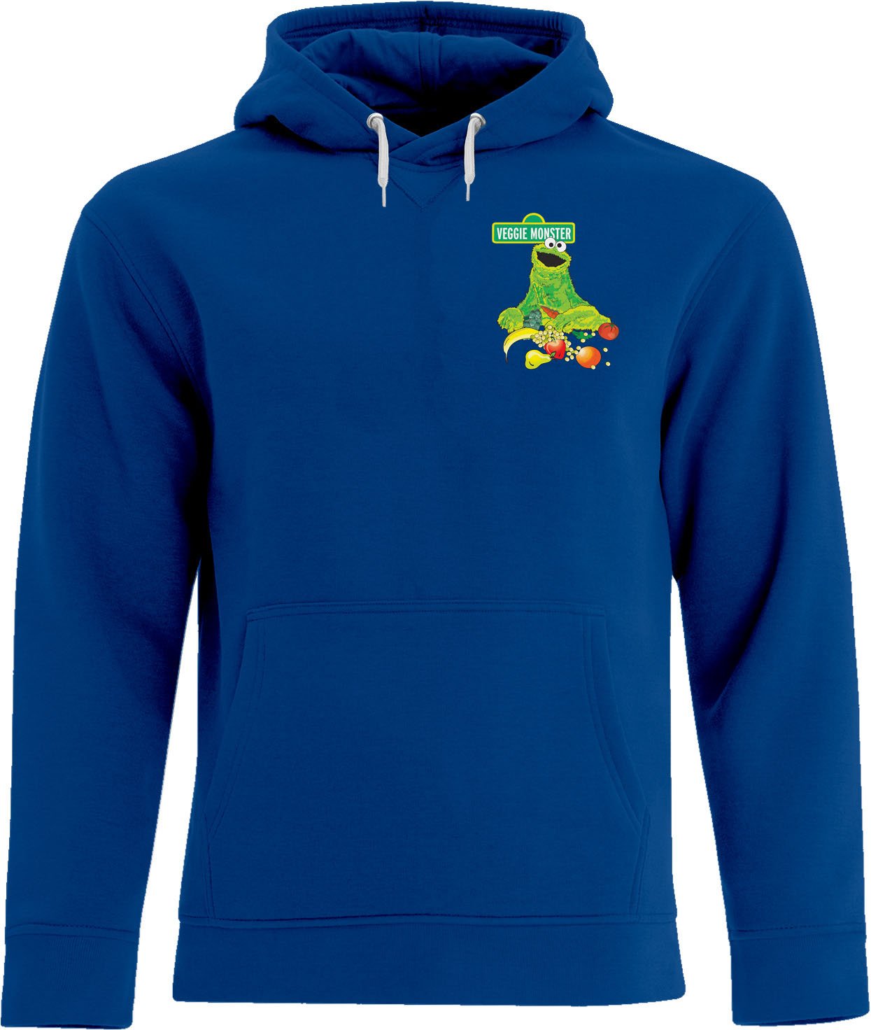 BSW Men's Veggie Monster Cookie Vegan Meme Crest Hoodie 4XL Royal